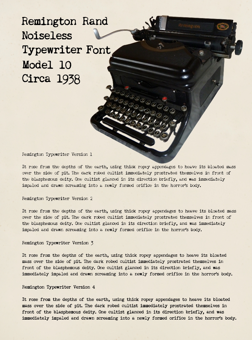 Remington Typewriter Font: TTF Font File – The Vaults of McTavish Store